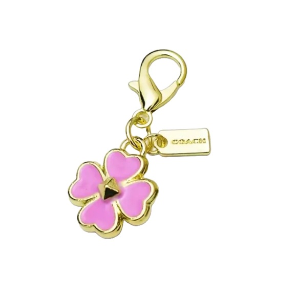 Coach | Accessories | Coach Pink And Gold Flower Charm | Poshmark